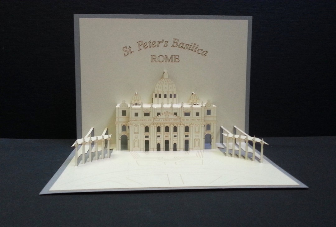 3D Pop up Greeting Card, ST. PETER'S BASILICA, San Pietro Cathedral ...