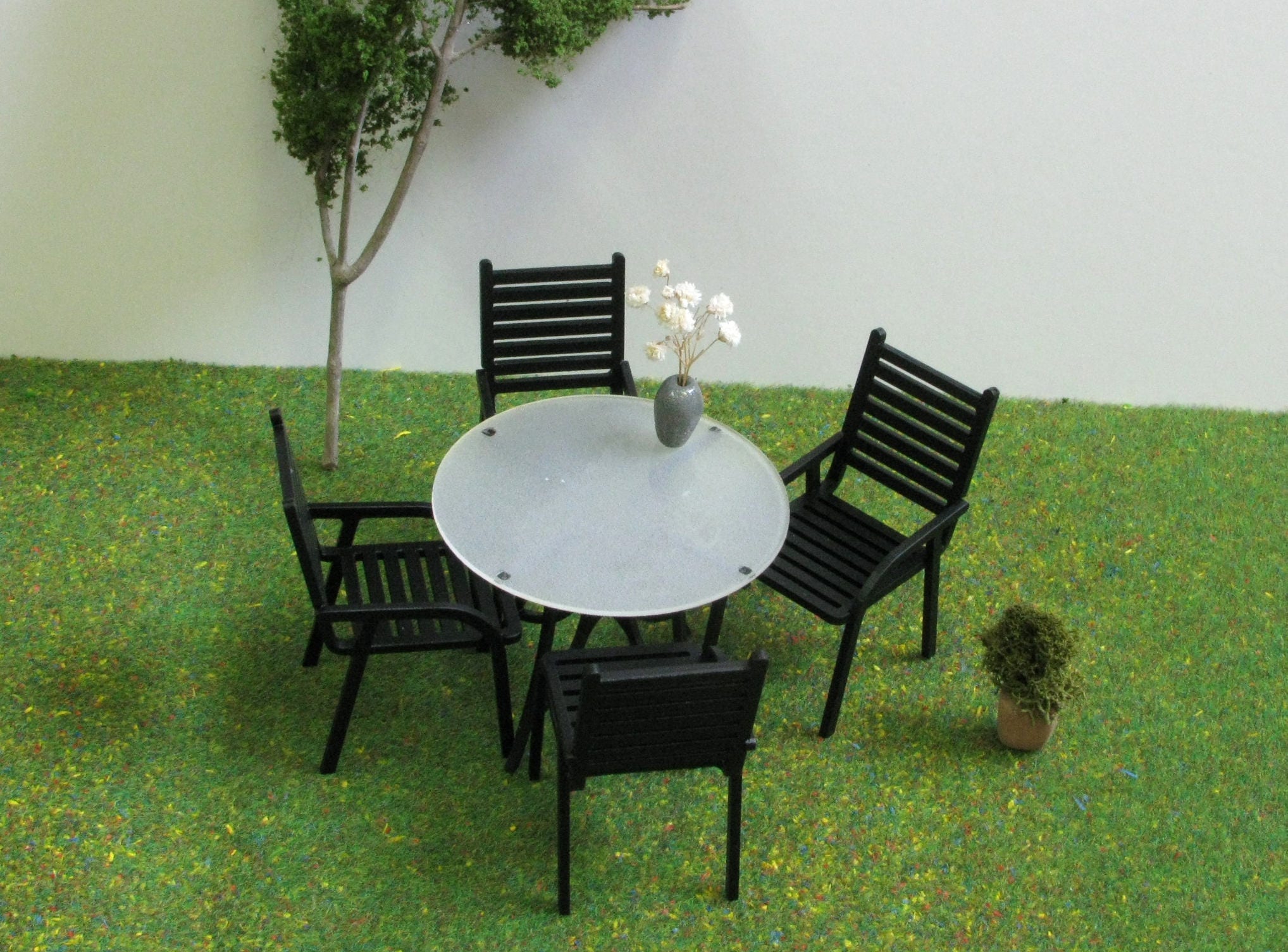 Miniature PATIO DINING SET 1/6 Scale Handmade Dollhouse | Etsy