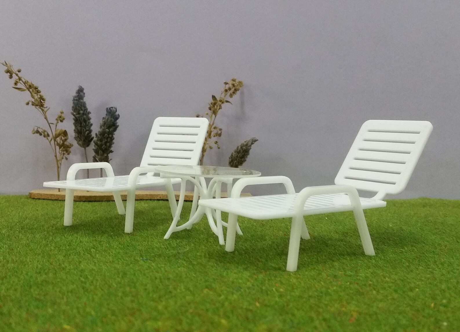 PATIO/GARDEN Deck Chair SET 1/12 Scale Handmade Dollhouse - Etsy