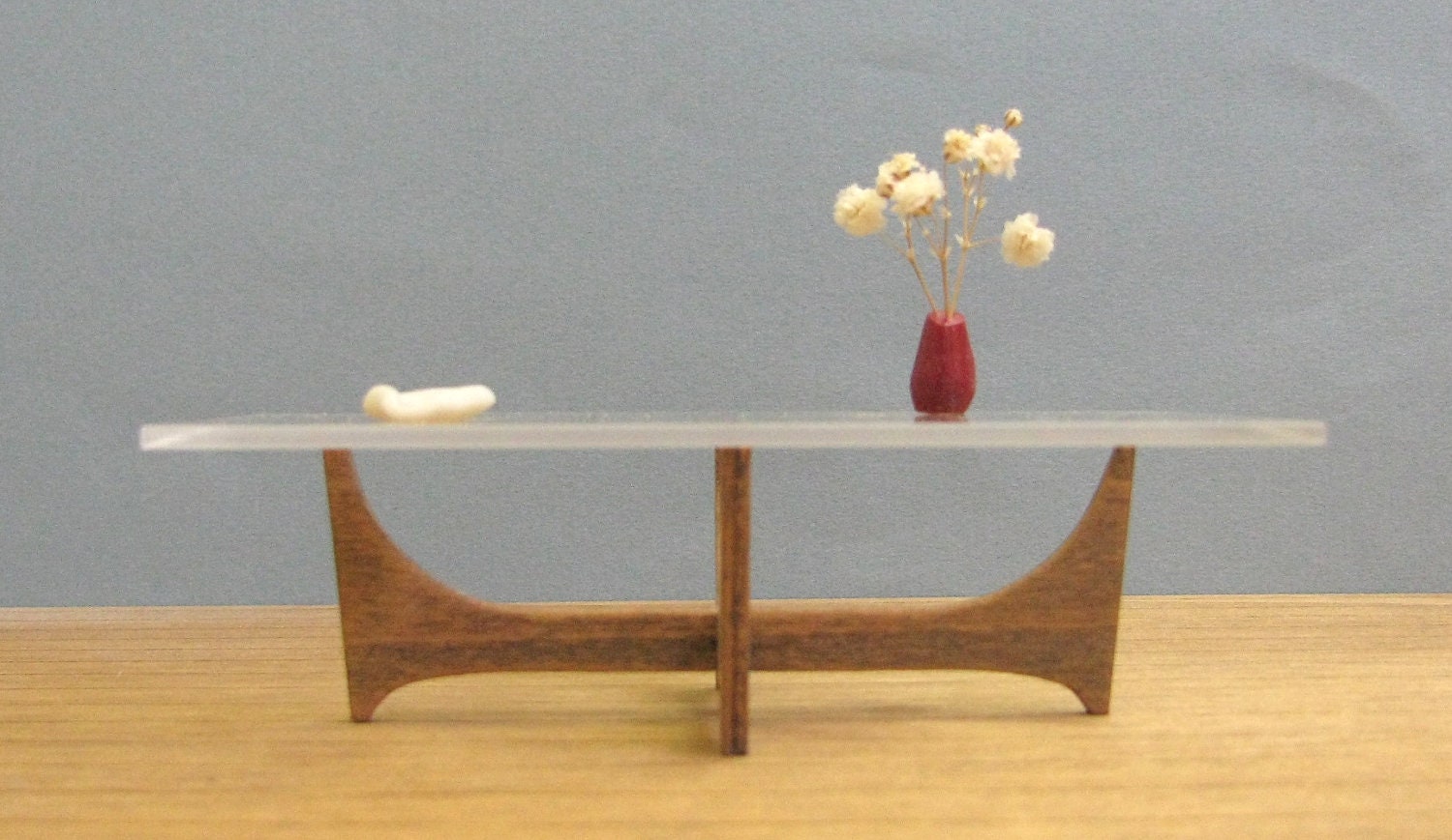 Glass & Wood Rectangle COFFEE TABLE 1:12collectible Miniature - Etsy