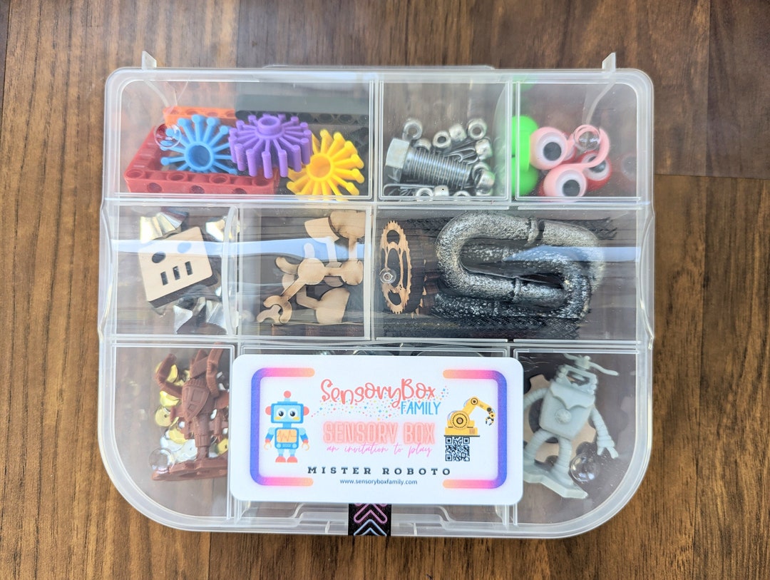 Robot Android Alien Sensory Box Loose Parts Play Tinker Tray Montessori ...
