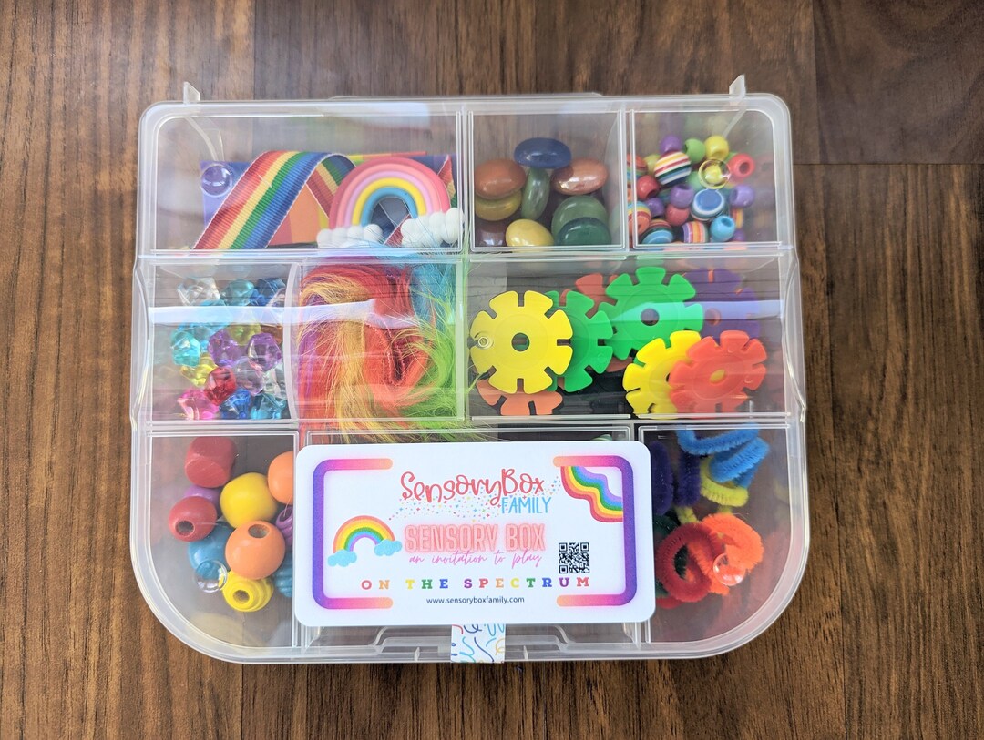 Rainbow Spectrum Colors Sensory Box Loose Parts Play Tinker Tray ...