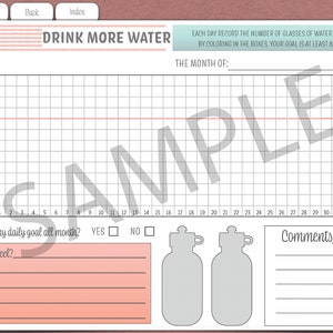 Water Tracker Printable | PDF | Printable | Digital | Water Chart ...