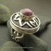Large Star Ruby Ring Round Hollow Stash Ring Sterling Silver - Etsy