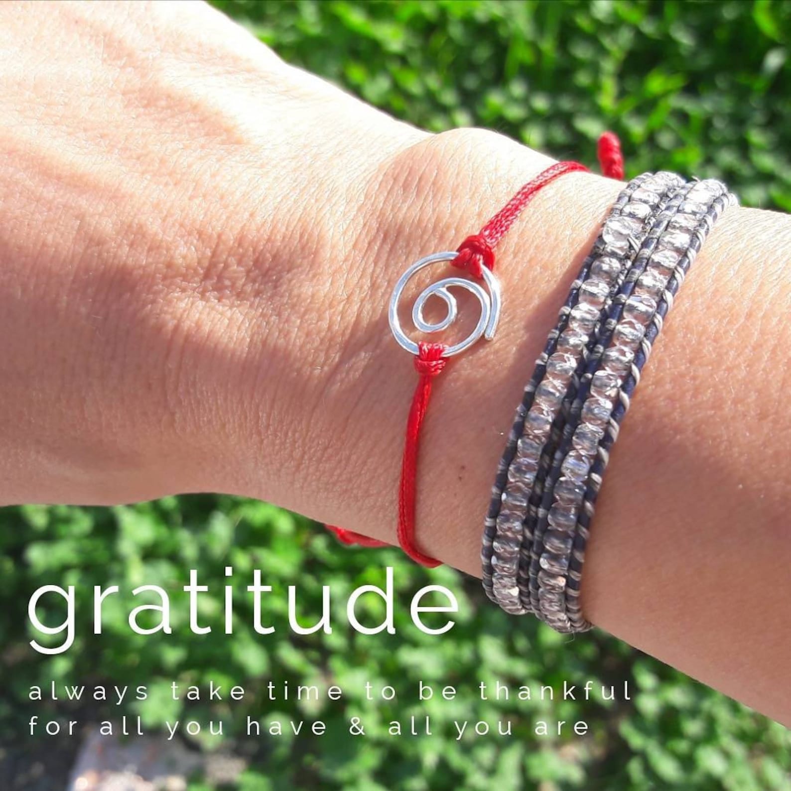 Sterling Silver Gratitude Symbol Bracelet: Minimalist Yoga Jewelry - Etsy