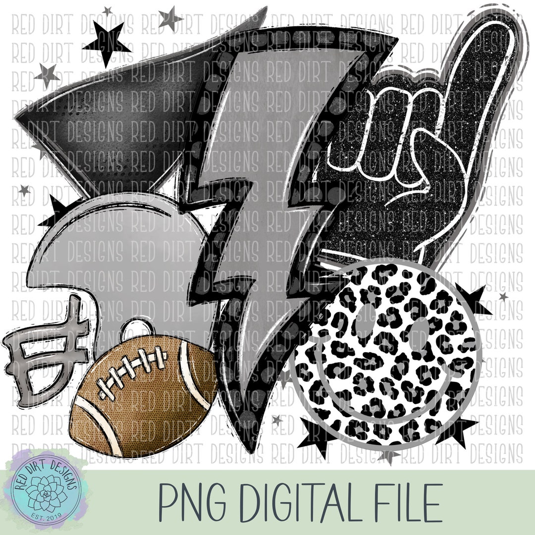 Football Black Gray Silver Sport Icon Mascot School Sport Team Spirit ...