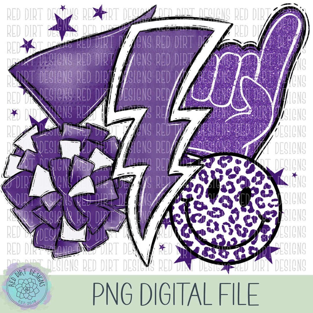 Cheer Purple White Sport Icon Mascot School Sport Team Spirit Leopard ...