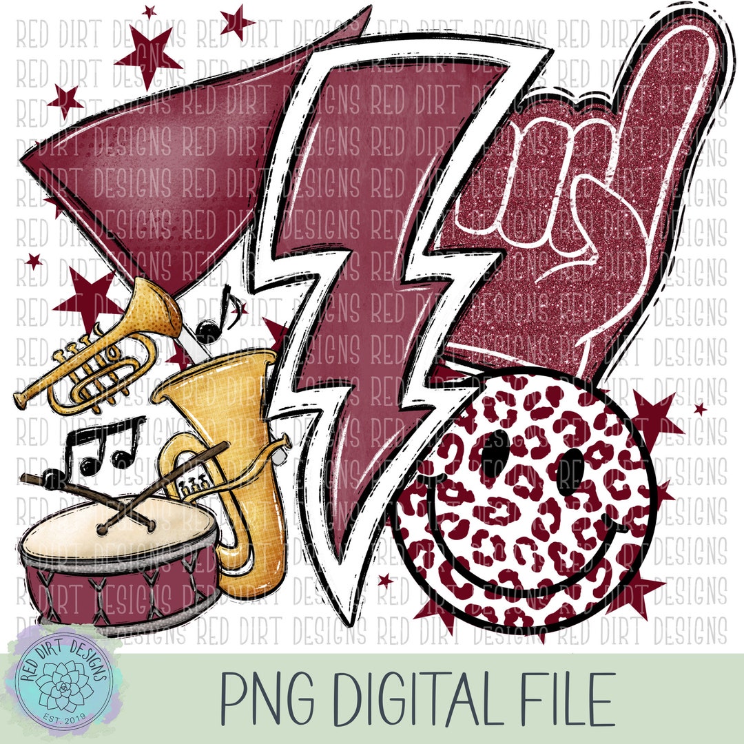 Band Maroon White Sport Icon Mascot School Sport Team Spirit Leopard ...