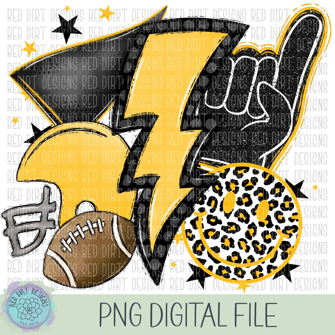 Football Black Yellow Sport Icon Mascot School Sport Team Spirit ...