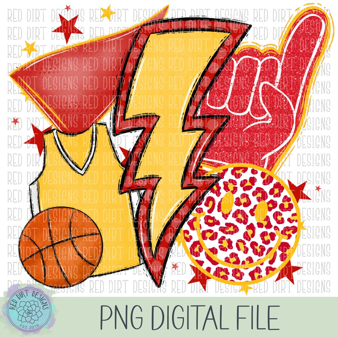 Basketball Red Yellow Sport Icon Mascot School Sport Team Spirit ...