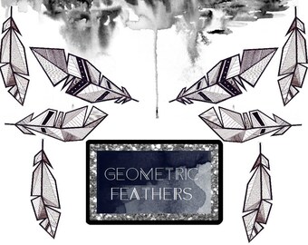 Geometric Feather | Etsy