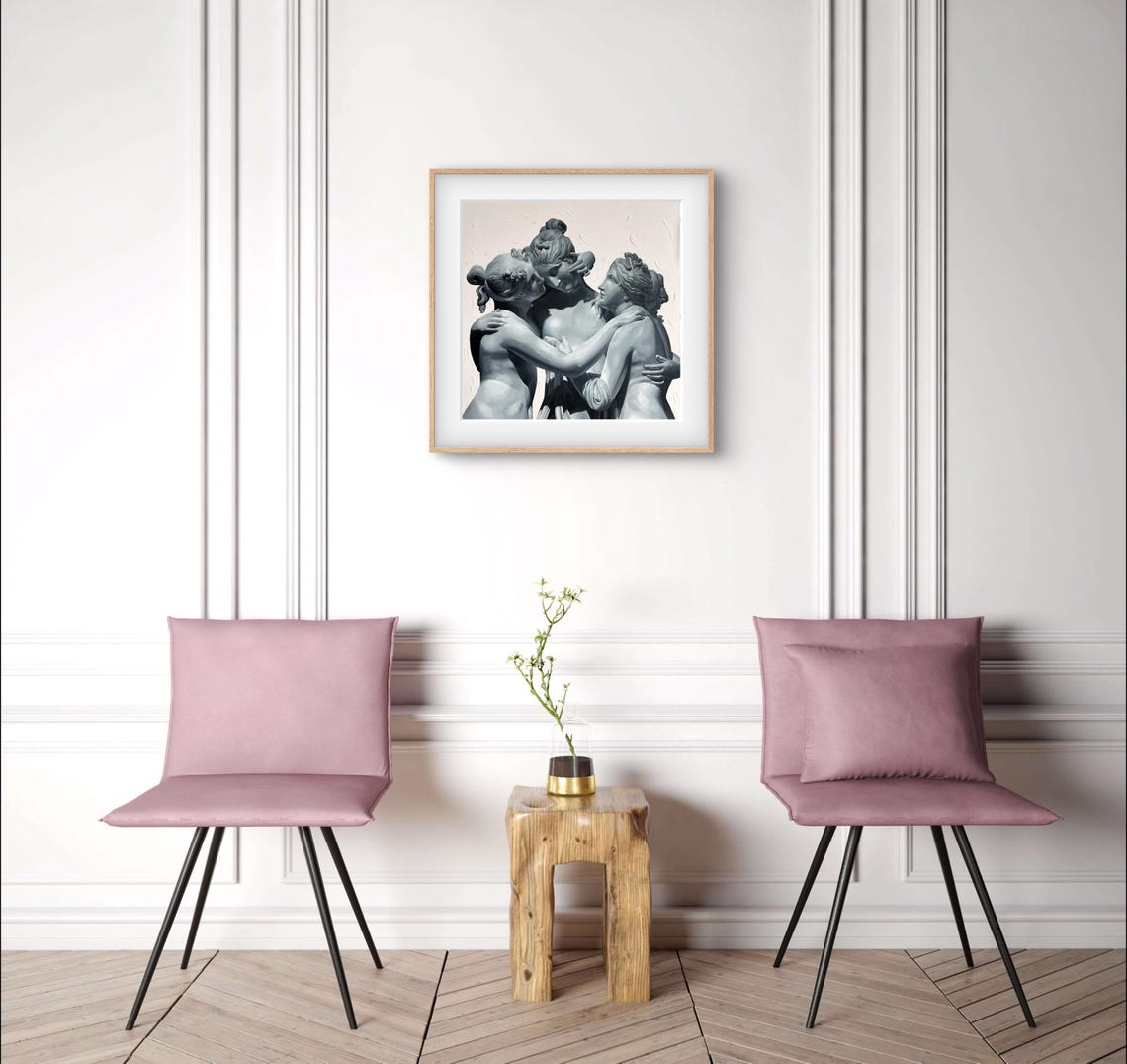 The Three Graces, Downloadable Print of a Painting of a Canova ...