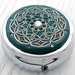 TEAL | Pill Box Case Organizer/ Mint Box With Real Crystals-teal Blue ...
