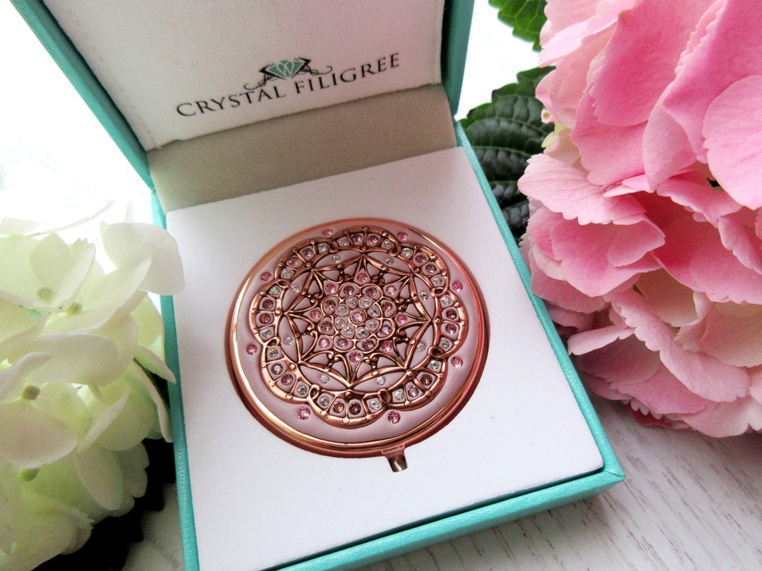 PICK YOUR COLOR | Rose Gold Pill Box Case Organizer/ Mint Box With Real ...