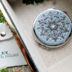 PICK YOUR COLOR | Snowflake Compact Mirror | Crystal Filigree Compact ...