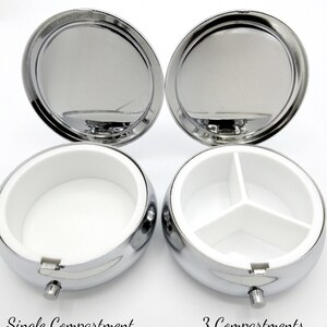 WHITE | Pill Box Case Organizer/ Mint Box With Real Crystals and Silver ...