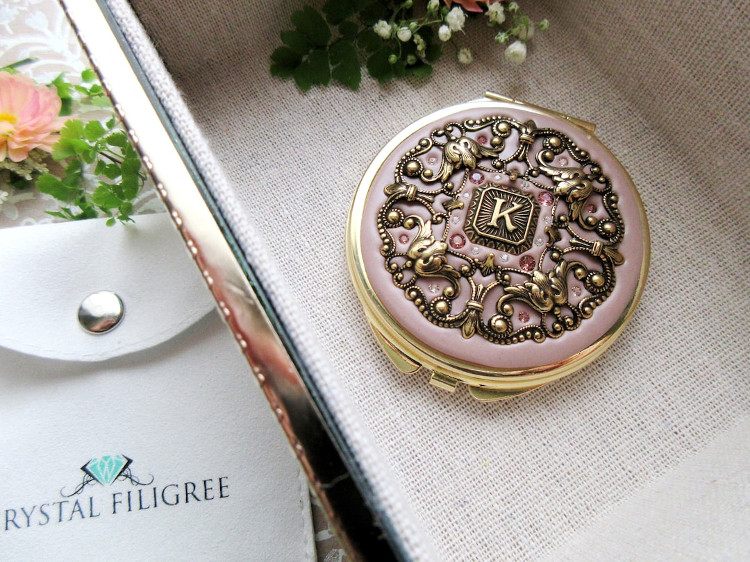 PICK YOUR COLOR | Gold Compact Mirror |personalized Bridesmaids Gift ...