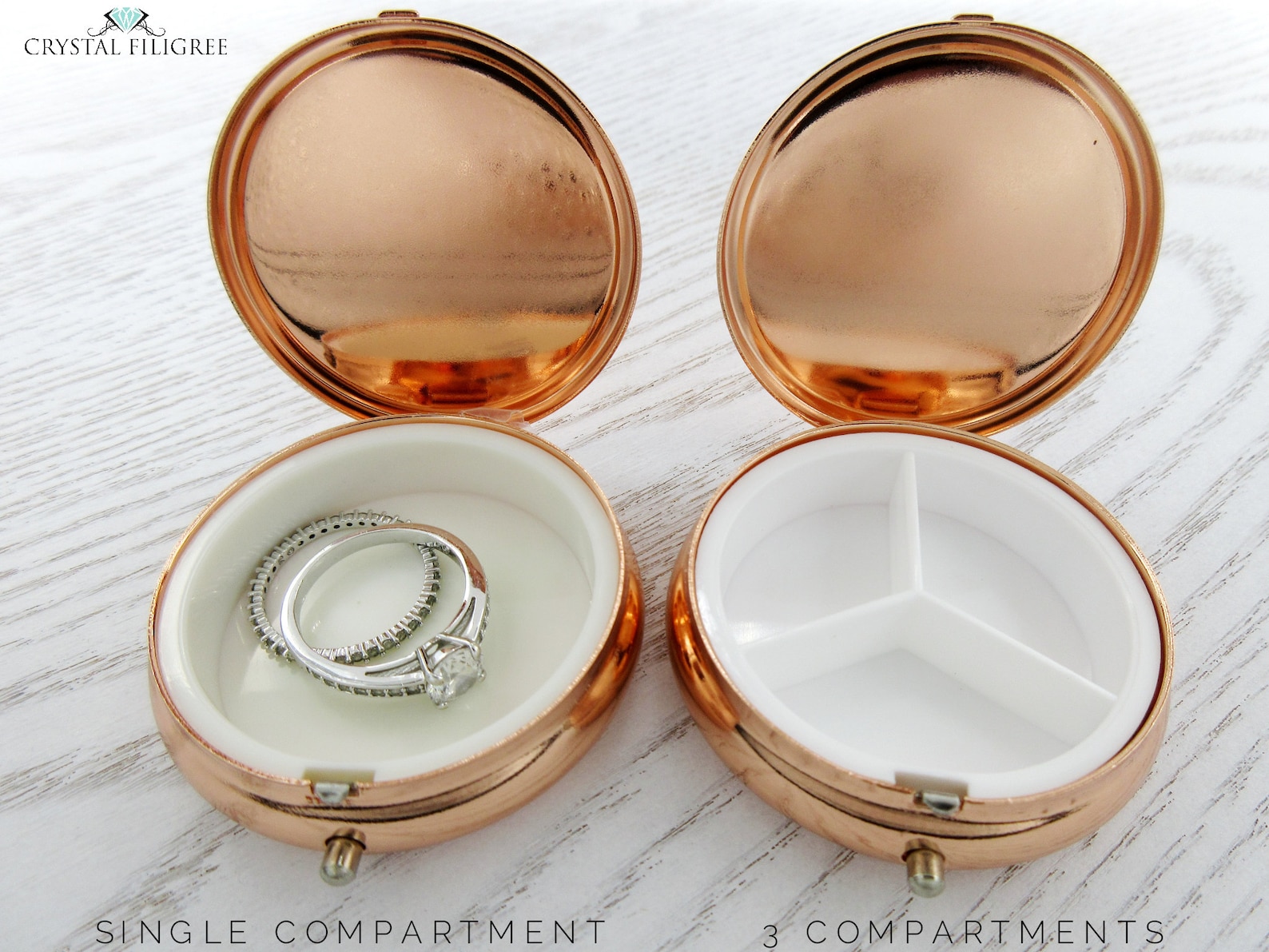 Unique Holiday Gift PICK YOUR COLOR Rose Gold Pill Box | Etsy