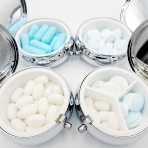 Lilac Purple | Pill Box Case Organizer/ Mint Box With Real Crystals ...