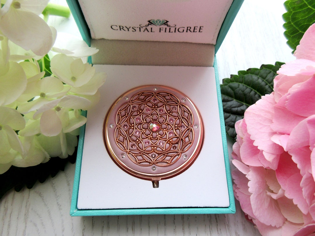 PICK YOUR COLOR | Rose Gold Pill Box Case Organizer/ Mint Box With Real ...