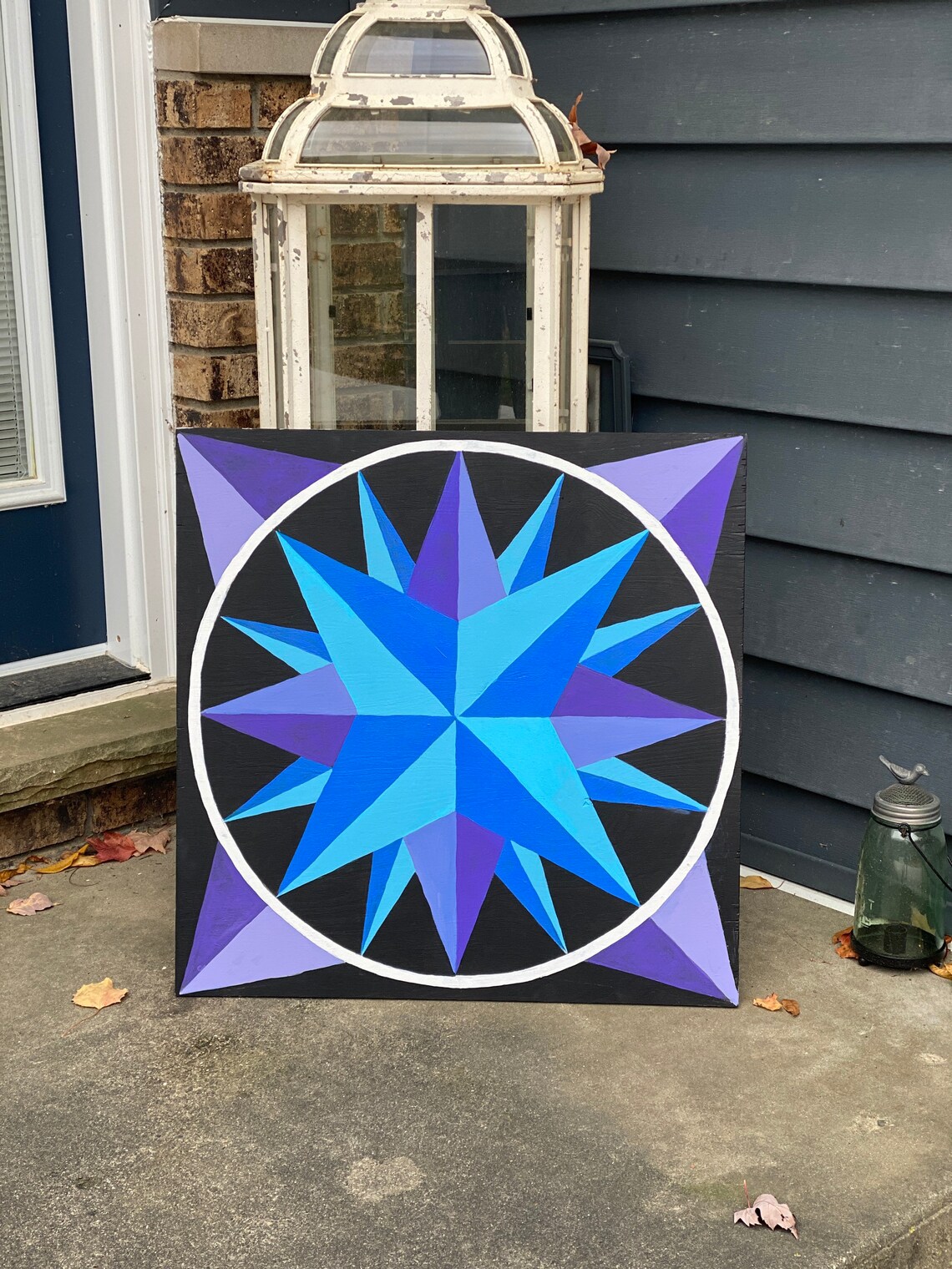 Blue compass Barn Quilt | Etsy