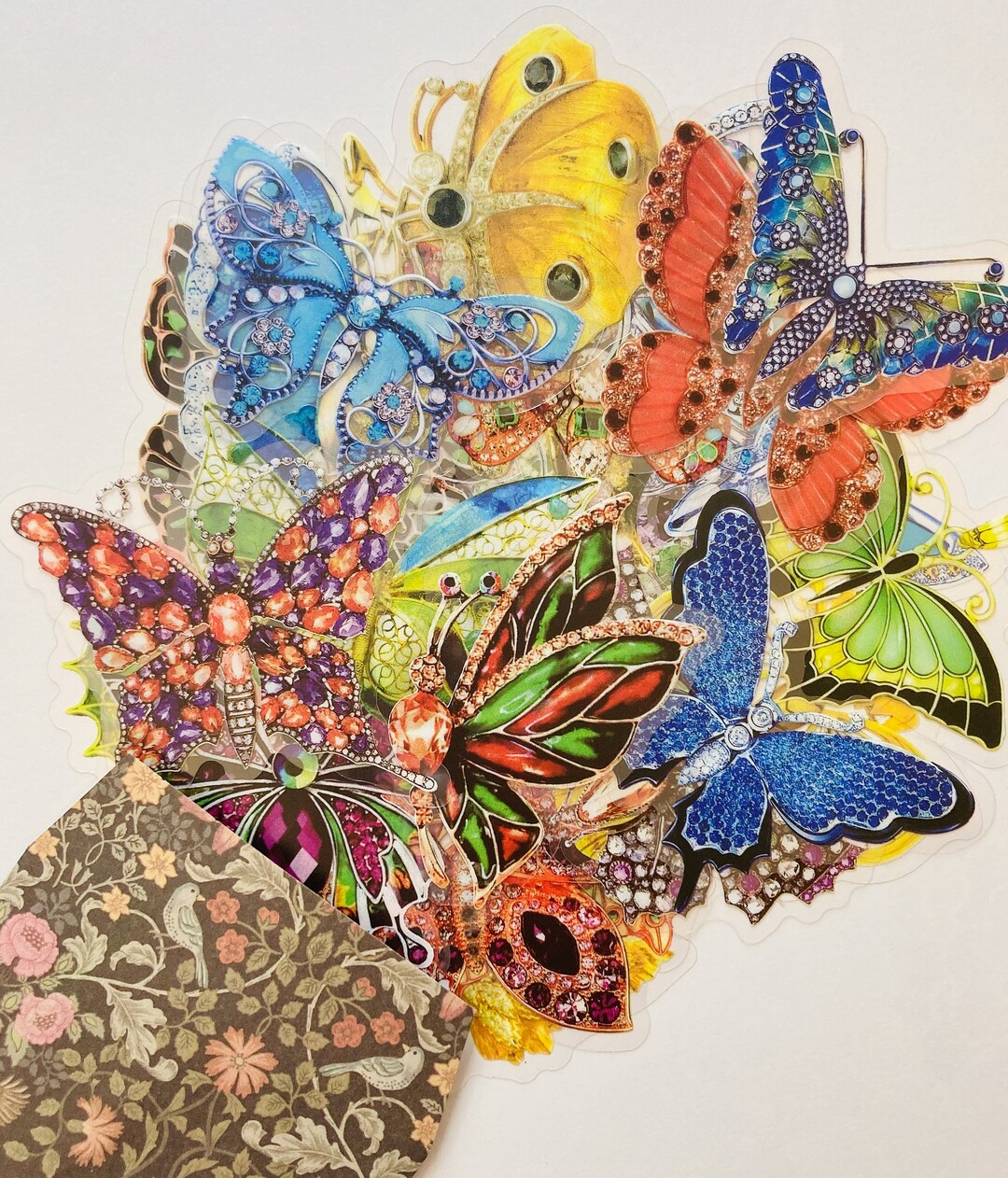 SALE Butterfly Brooches 90 Piece Sticker Set Retro Vintage - Etsy
