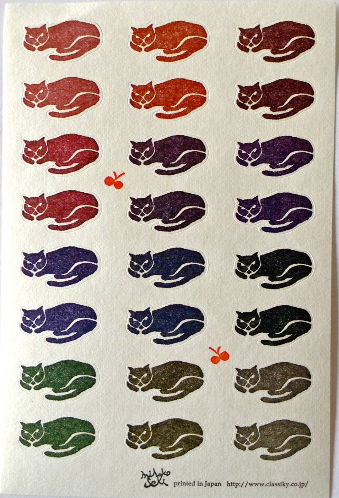 CAT NAP Japanese Artisan Seals by mihoko Seki for - Etsy