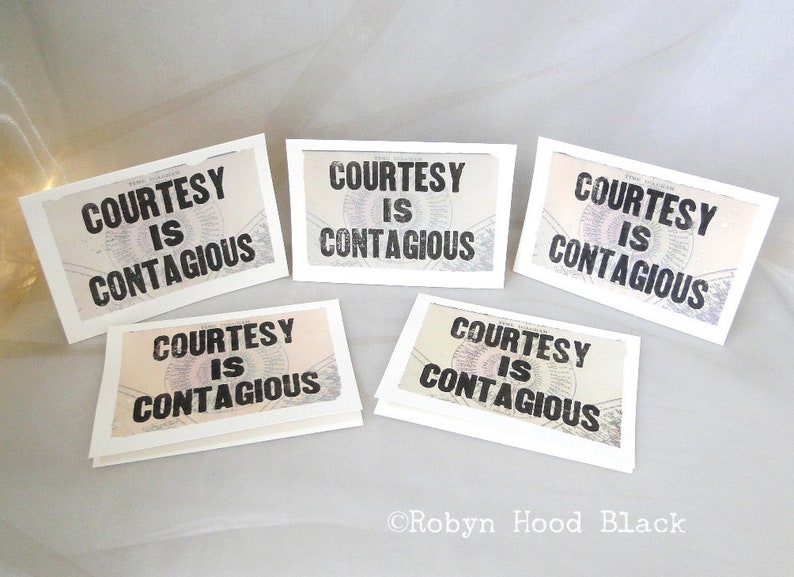 COURTESY IS CONTAGIOUS 5 X 7 Blank Card | Etsy