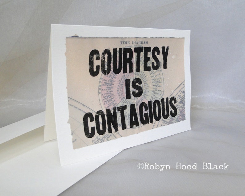 COURTESY IS CONTAGIOUS 5 X 7 Blank Card | Etsy