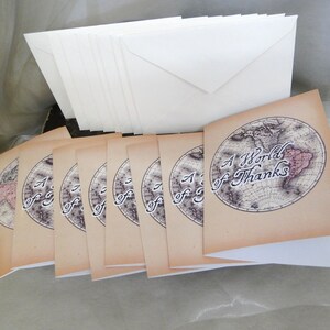 A World of Thanks Old Map Blank Thank You Cards - Pack of 8 - Etsy