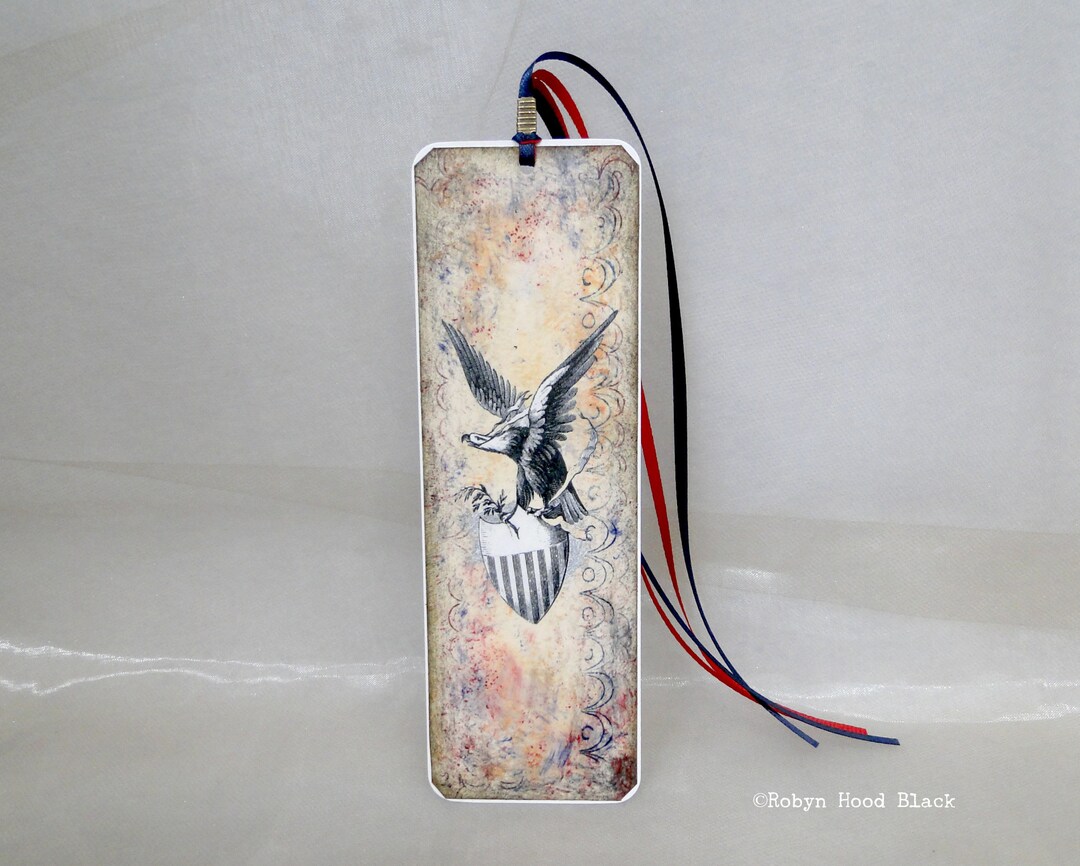 Americana Eagle Handmade Bookmark With Vintage Eagle in Flight Image - Etsy