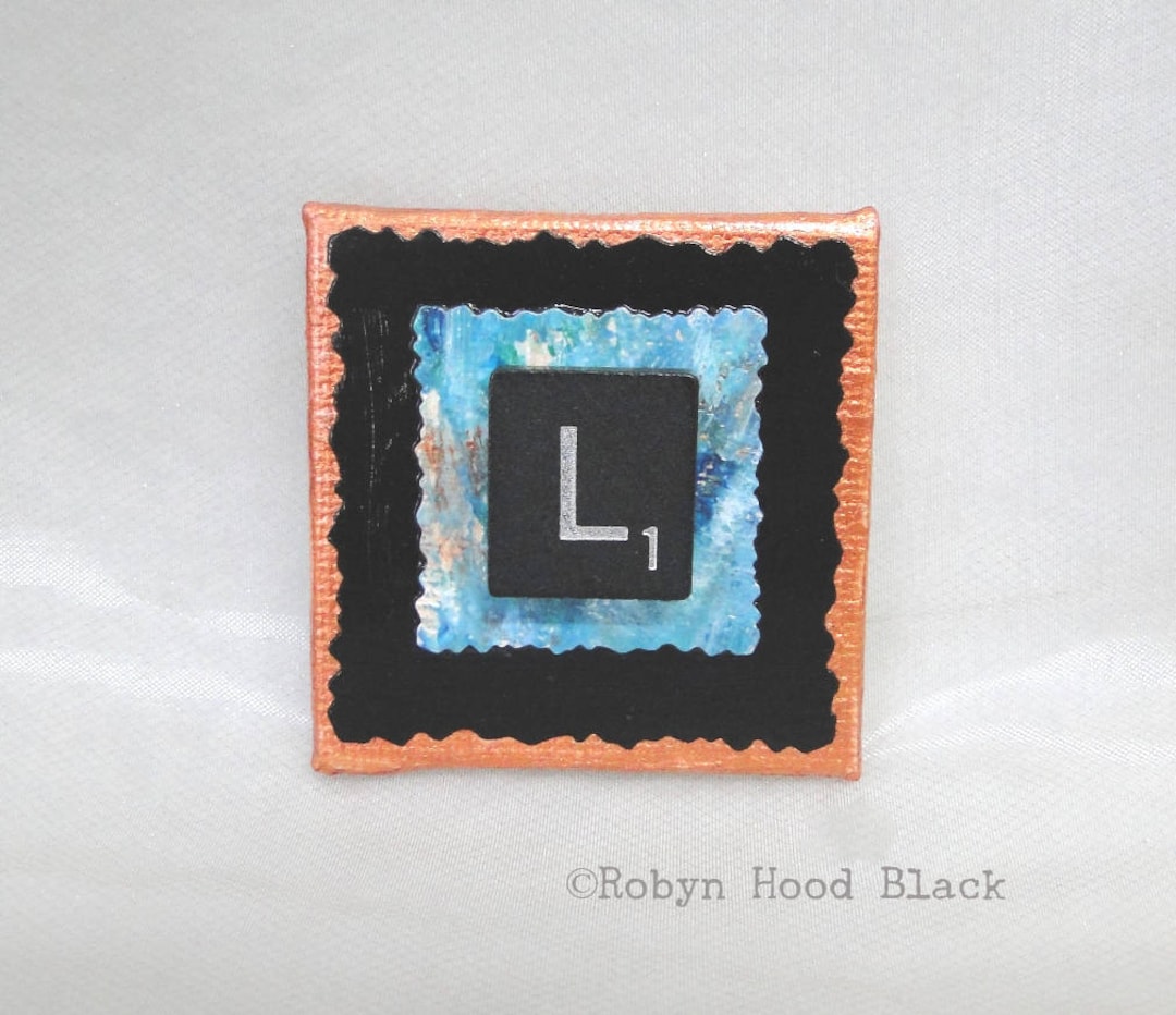 Fancy Scrabble Tile Letter L and Painted Verdigris Magnet 2 X 2 - Etsy