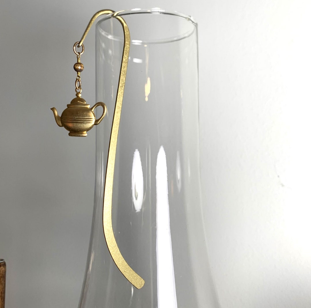 Teapot Bookmark for Tea Lover - Goldtone - Etsy