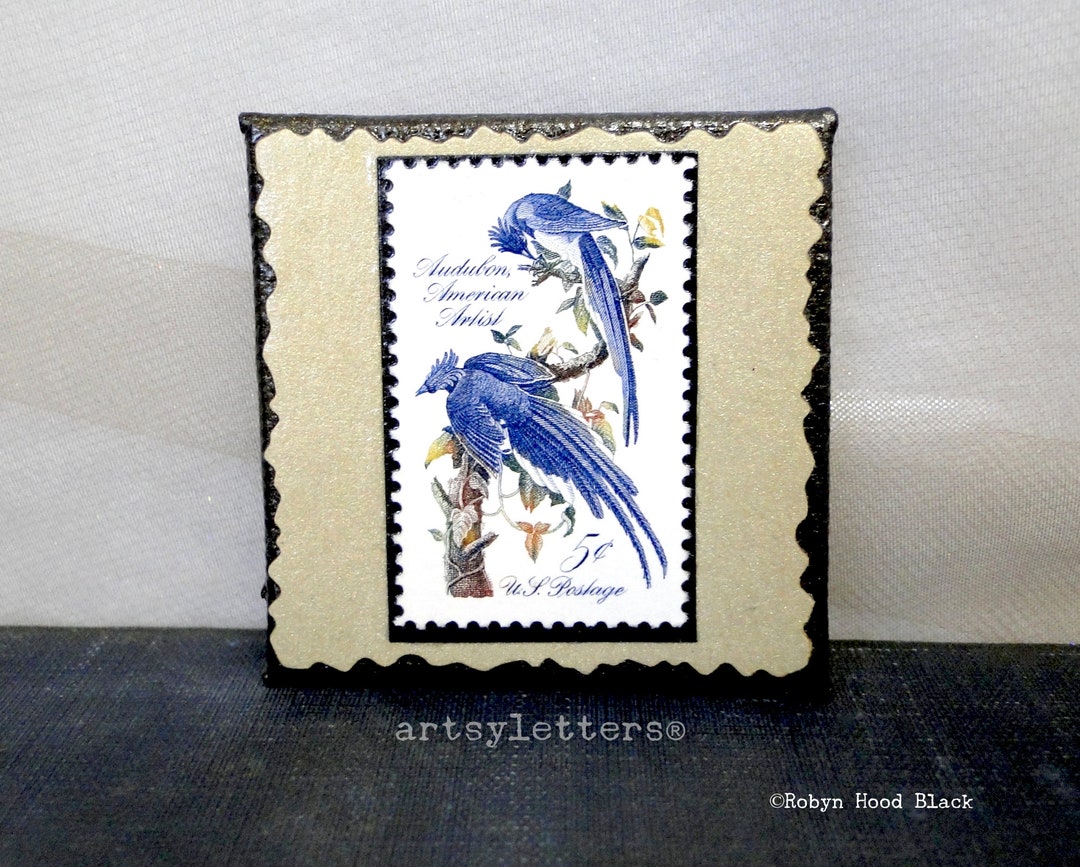 Vintage Audubon Blue Bird Postage Stamp Magnet: Columbia Jay Art - Etsy UK