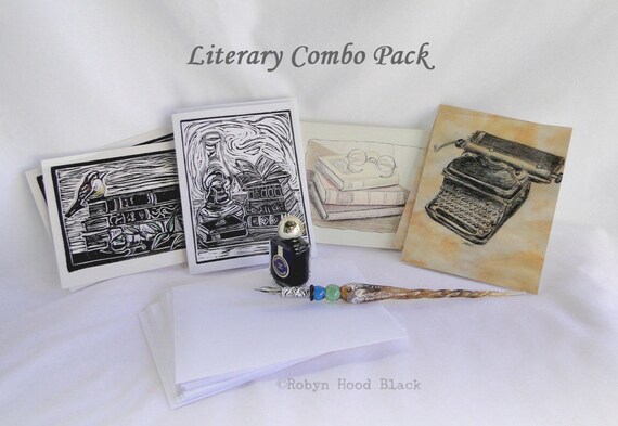 Literary Combo Pack Note Cards | Etsy