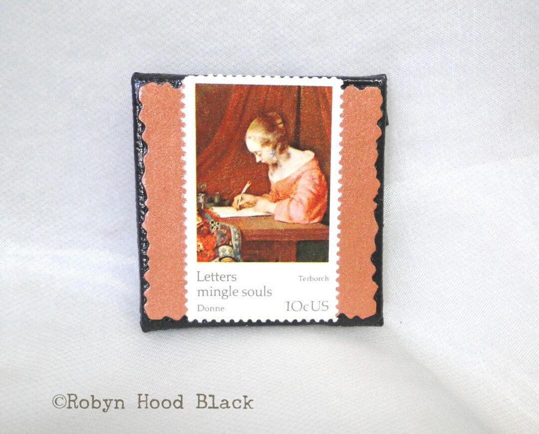 Vintage Postage Stamp Magnet 2 X 2 Letters Mingle Souls - Terborch ...