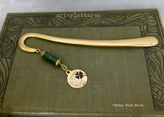 Irish Bookmark Friendship Saying Gold Plated Pewter With | Etsy
