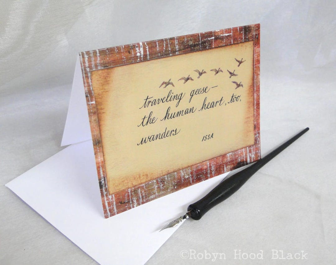 Issa Haiku Note Cards Traveling Geese Package of 8 - Etsy