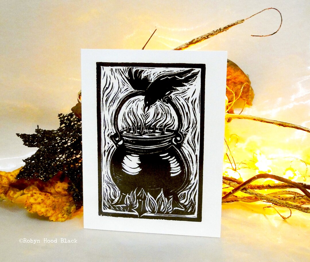 Raven and Cauldron Note Cards - Package of 8 - Etsy