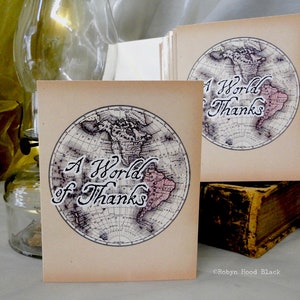 A World of Thanks Old Map Blank Thank You Cards - Pack of 8 - Etsy