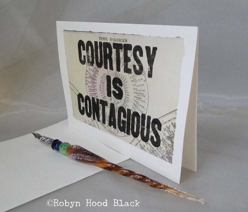 COURTESY IS CONTAGIOUS 5 X 7 Blank Card | Etsy