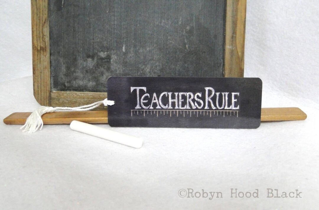 TEACHERS RULE 2 X 6 Bookmark for Teachers - Etsy