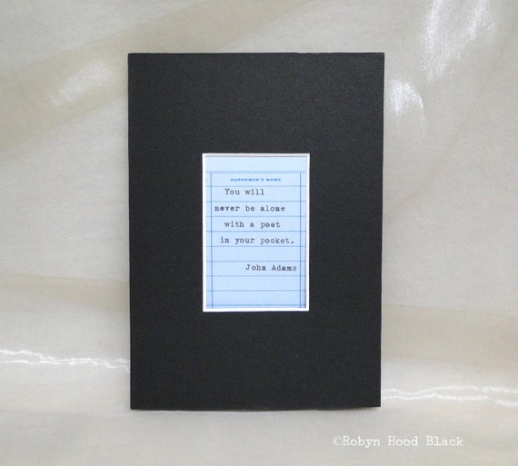 Typed Poetry Quotation on Vintage Library Card Matted 5X7 John - Etsy