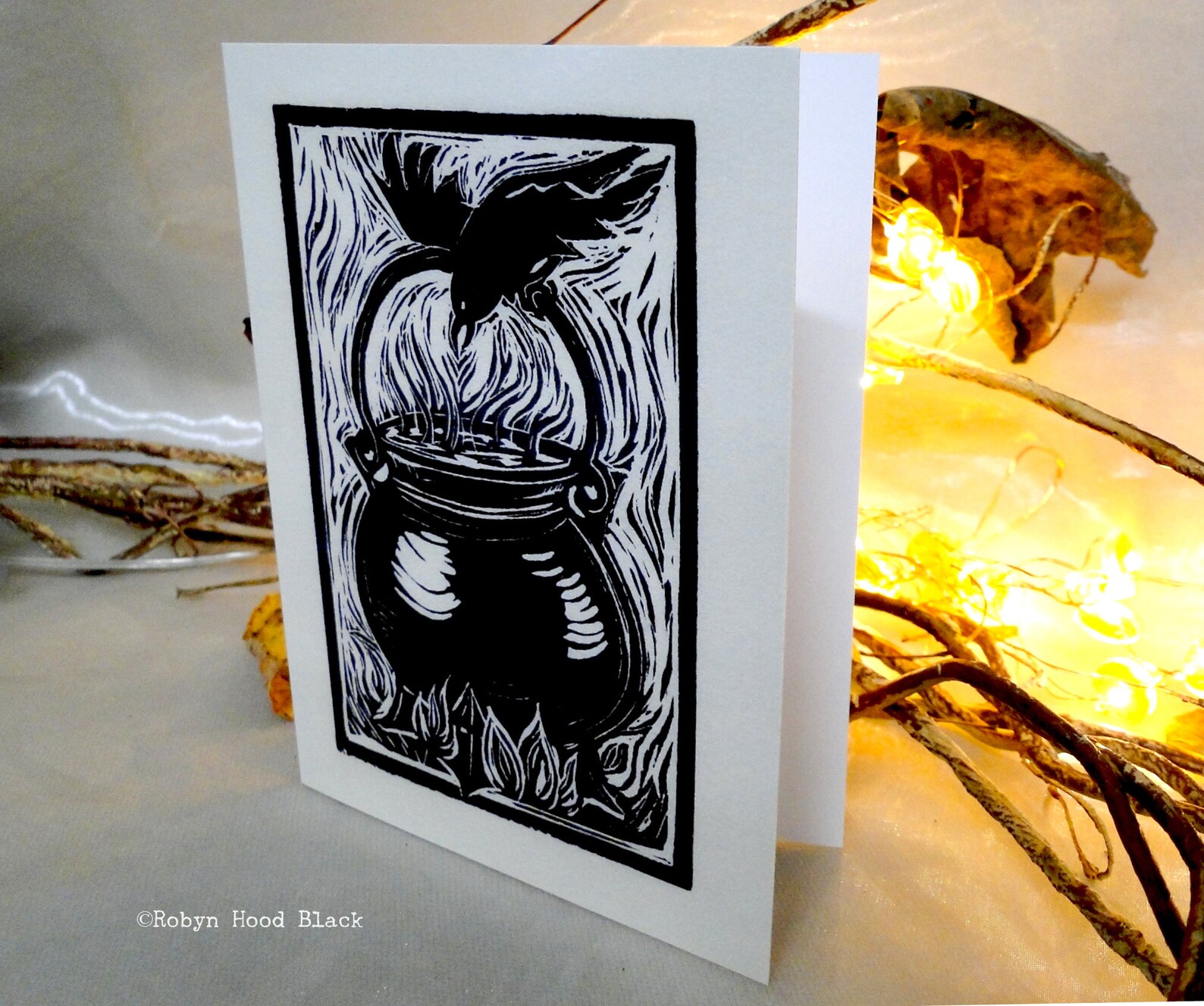 Raven and Cauldron Note Cards Package of 8 - Etsy