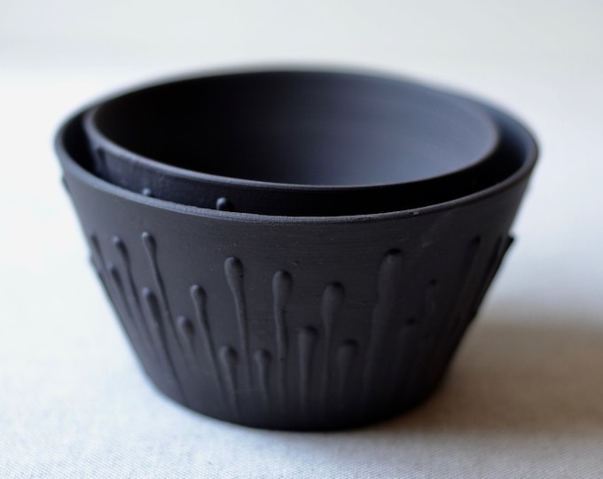 Black Porcelain Drip Decoration Bowl - Handmade - Etsy
