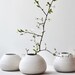 Handmade Ceramic Flower Vase: Matte White Textured Stoneware - Etsy