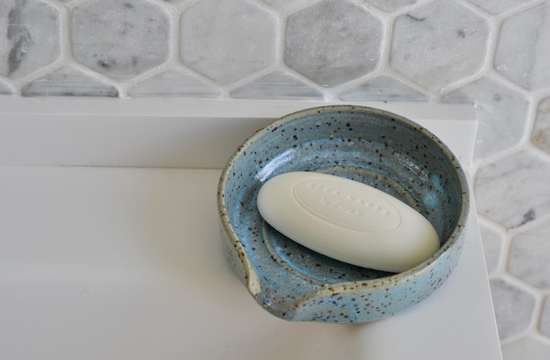 Handmade Ceramic Soap Dish: Self-draining Speckled Stoneware - Etsy ...