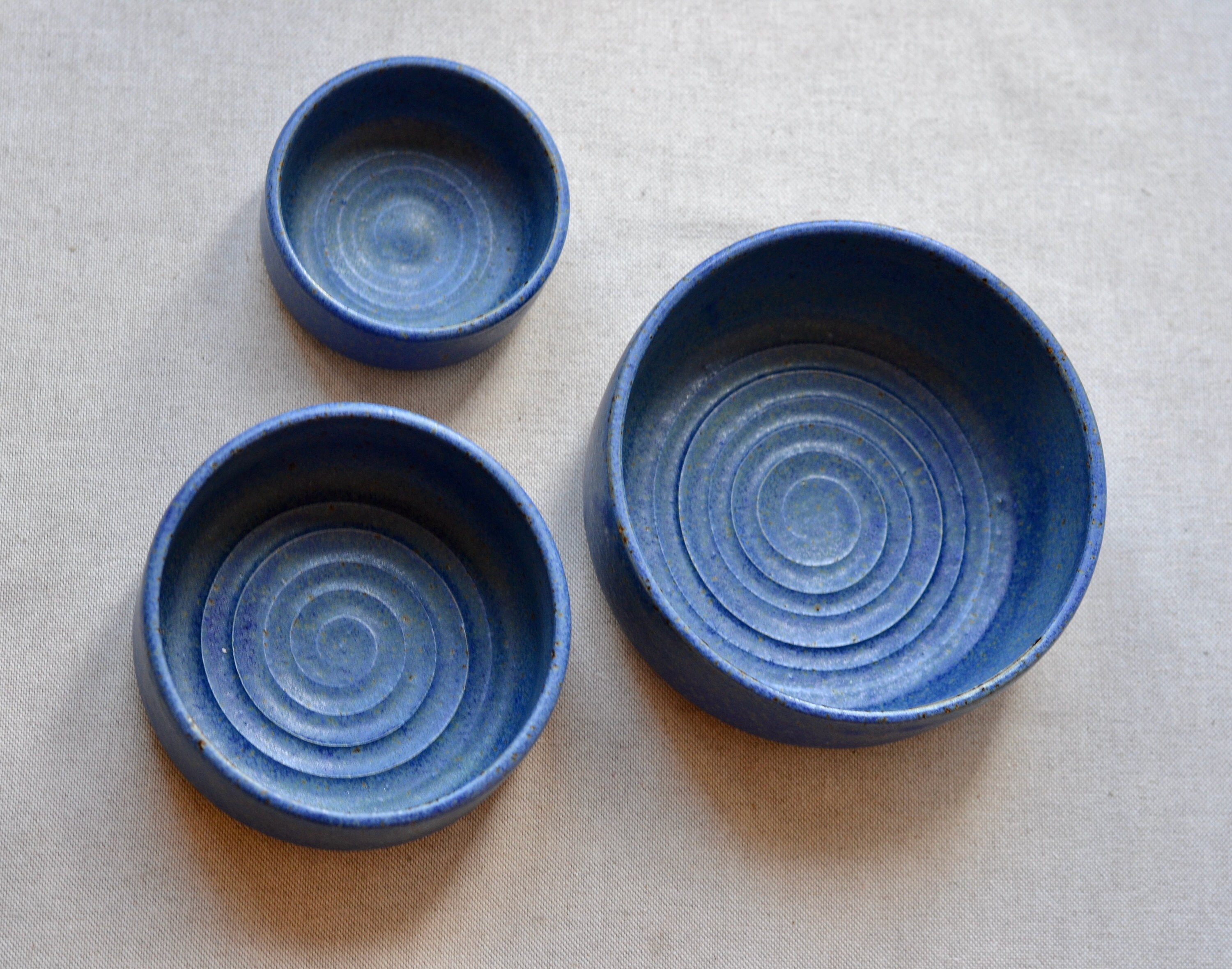 Unique Functional Pottery Mottled Blue Green Brown 2-piece Ceramic ...
