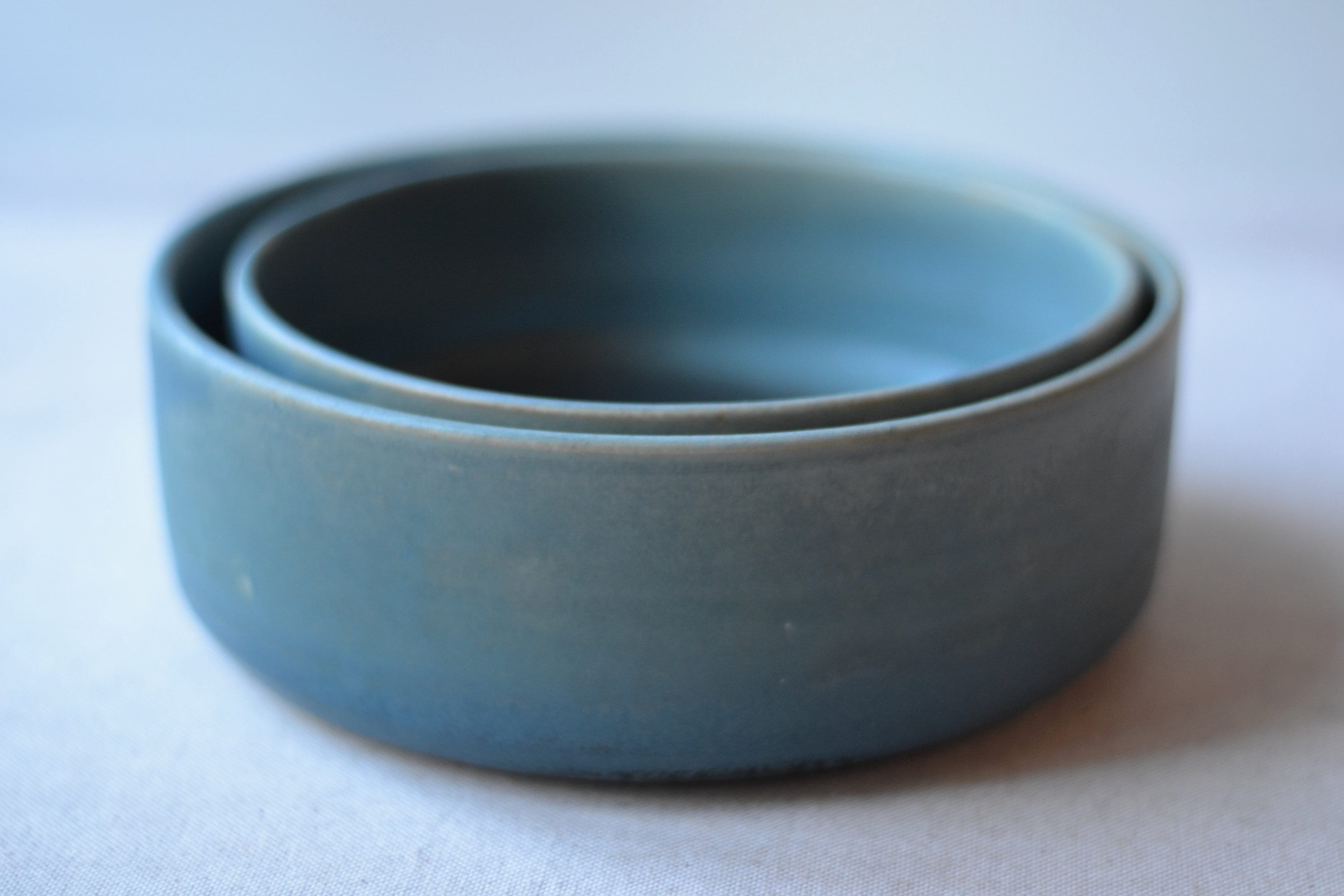 Unique Functional Pottery Mottled Blue Green Brown 2-piece Ceramic ...