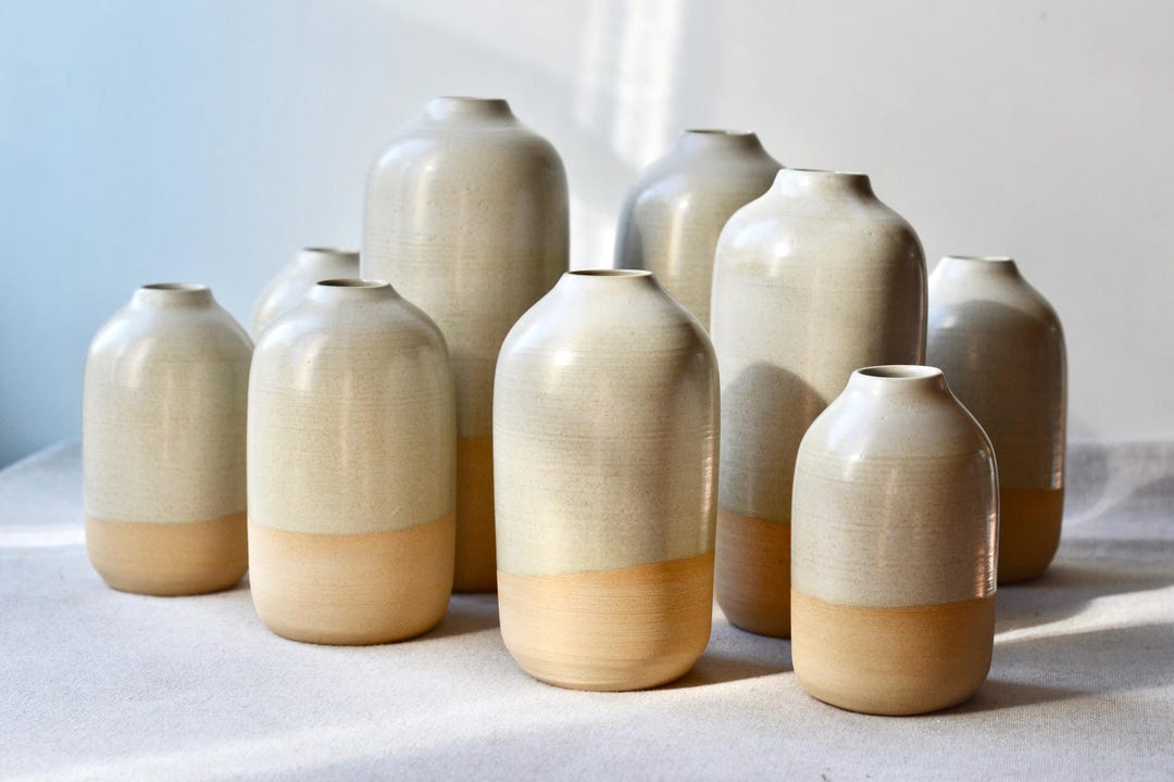 Handmade Beige Terracotta Vase: Japandi Ceramic Pottery - Etsy